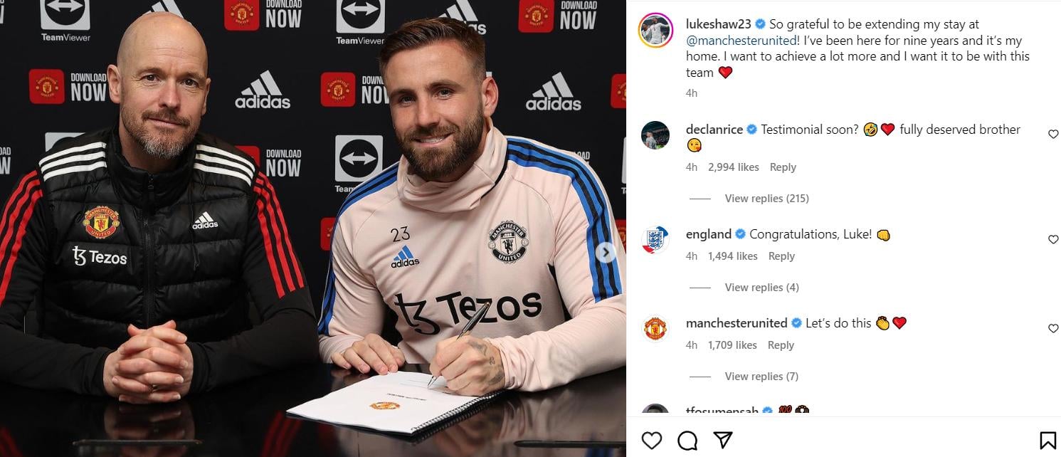 West Ham captain Declan Rice praises Manchester United ace Luke Shaw