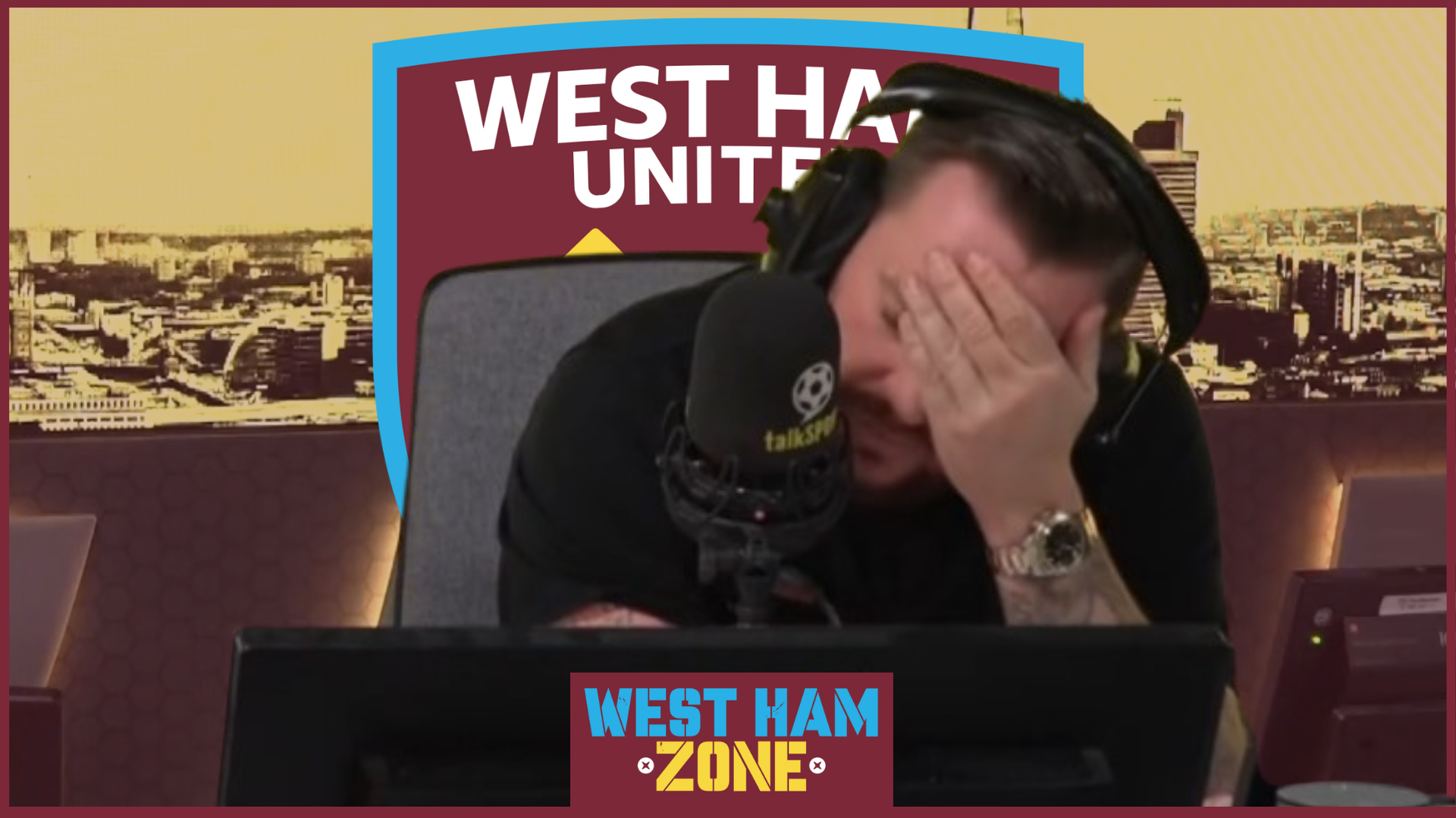 Jamie O'Hara face palms at what West Ham United fan said live on air